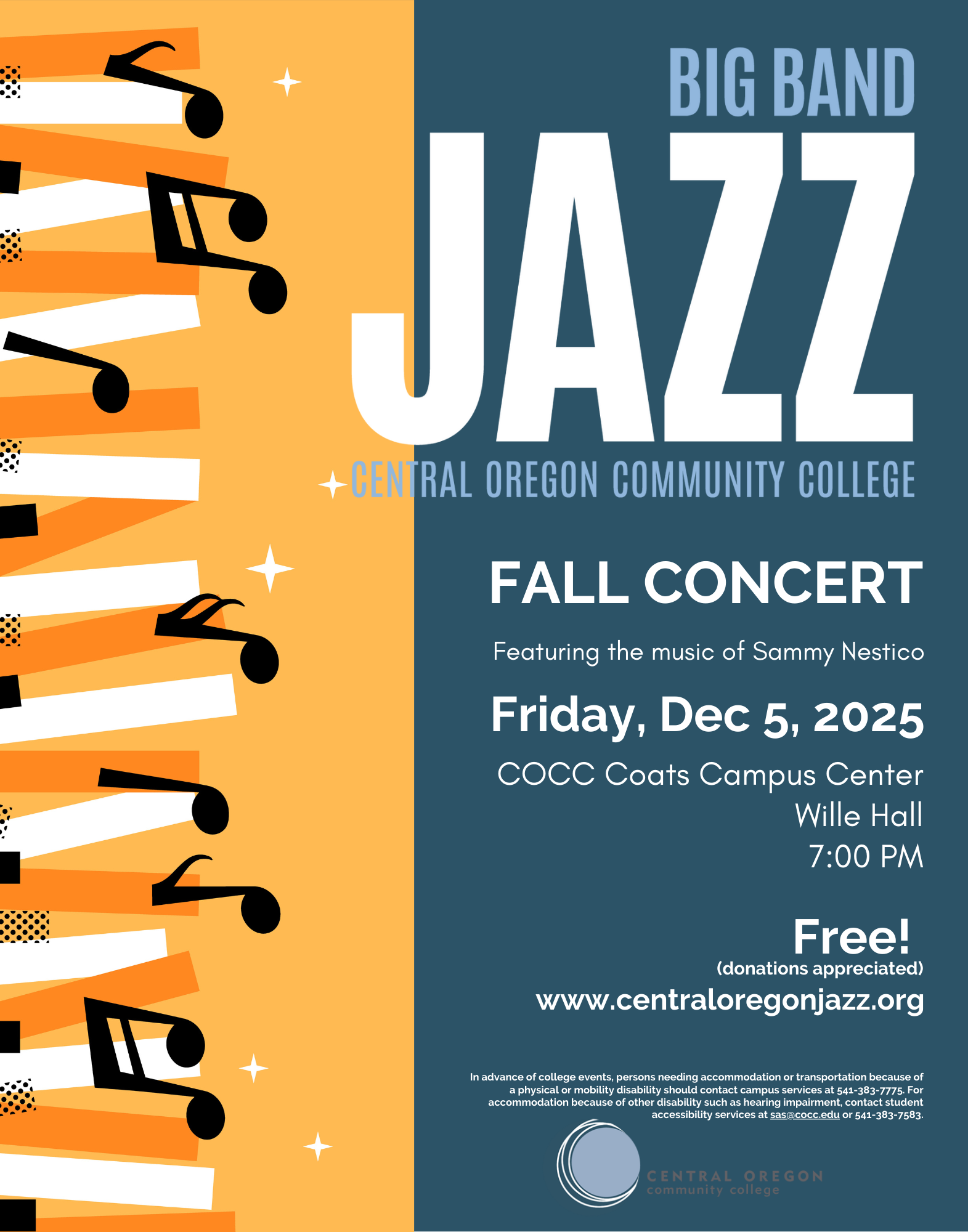 COCC Big Band Jazz Fall Concert 2025 – Central Oregon Jazz